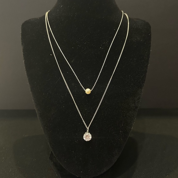 Jewelry | Diamond And Pearl Fake Necklace | Poshmark